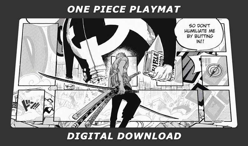 One Piece Playmat - Zoro Manga Panel - Custom Digital Download TCG ...