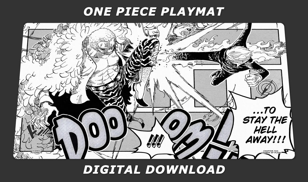 One Piece Playmat - Sanji Vs Doflamingo Manga Panel - Custom Digital ...