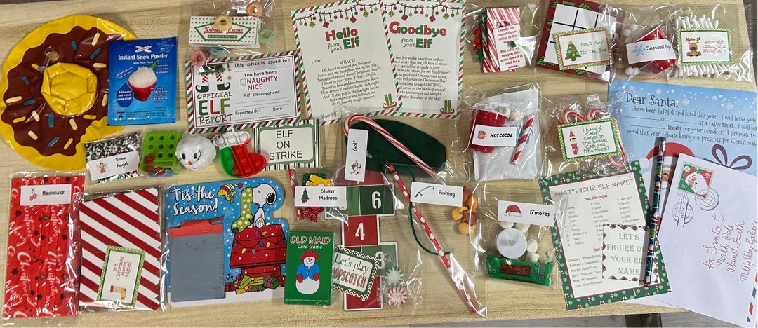 12/24 Day Elf Activity Kit, Elf Prop Kit, Elf Arrival, Elf Games, 12/24 ...