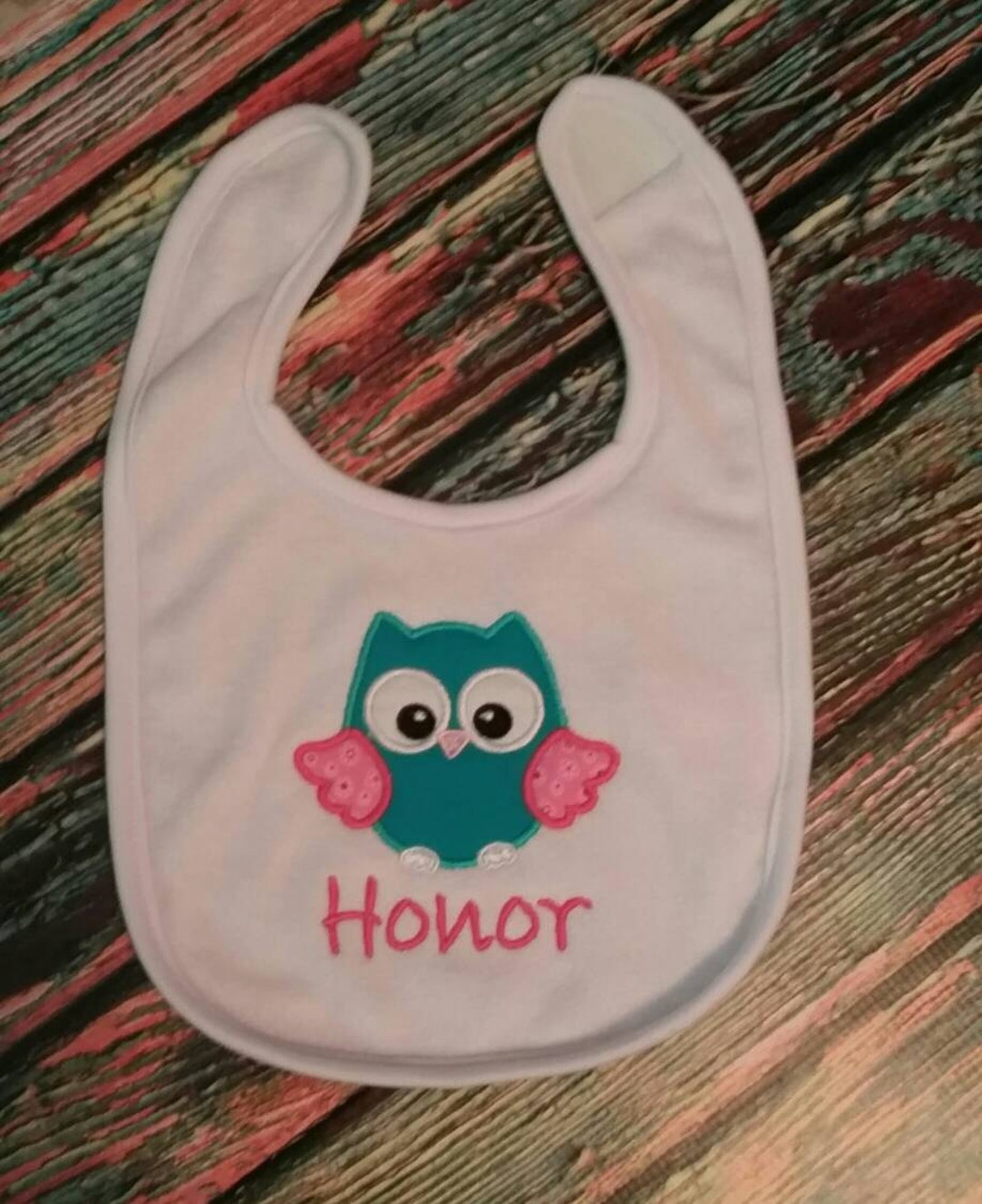 Personalized Bib With Owl Applique, Personalized Bib, Owl Bib - Etsy
