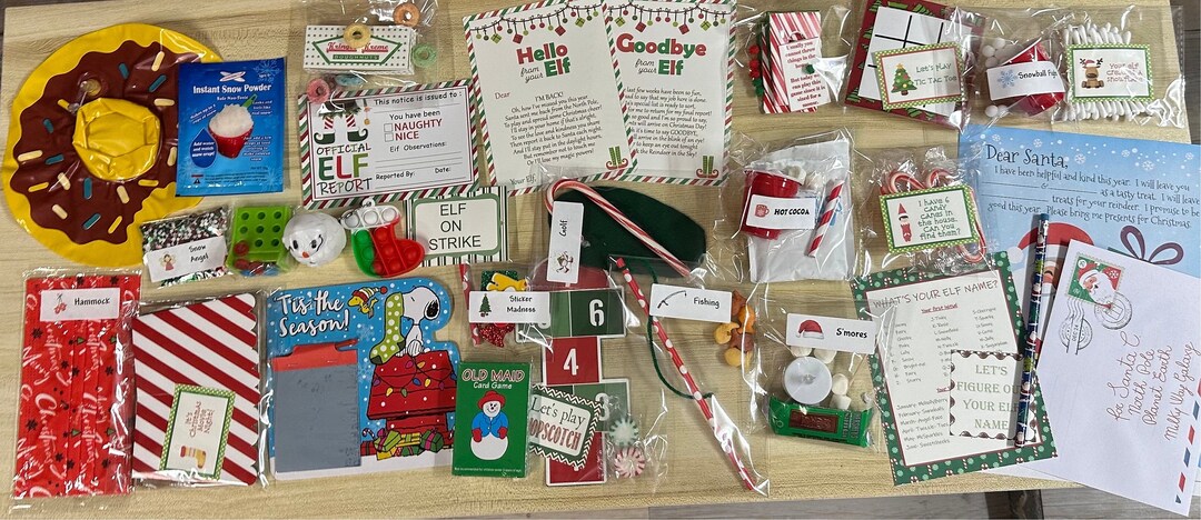 12/24 Day Elf Activity Kit, Elf Prop Kit, Elf Arrival, Elf Games, 12/24 ...