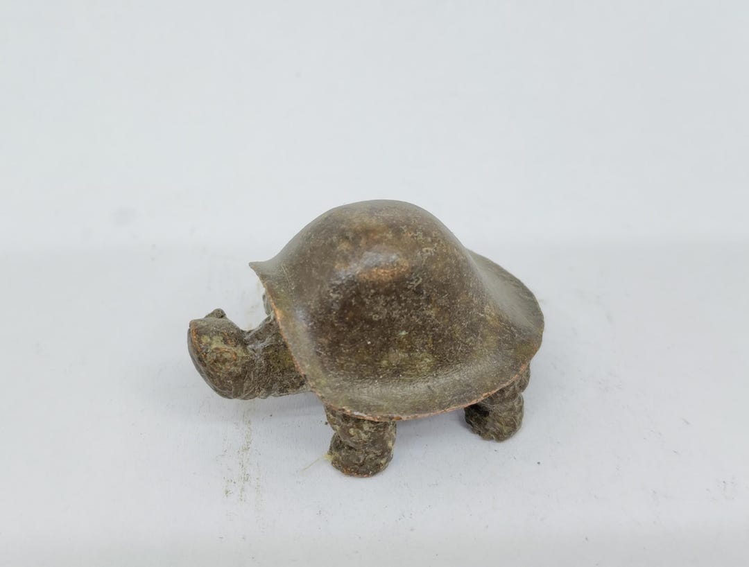 Vintage Hand-cast Patinated Bronze Turtle Tea Pet | Lucky Longevity ...