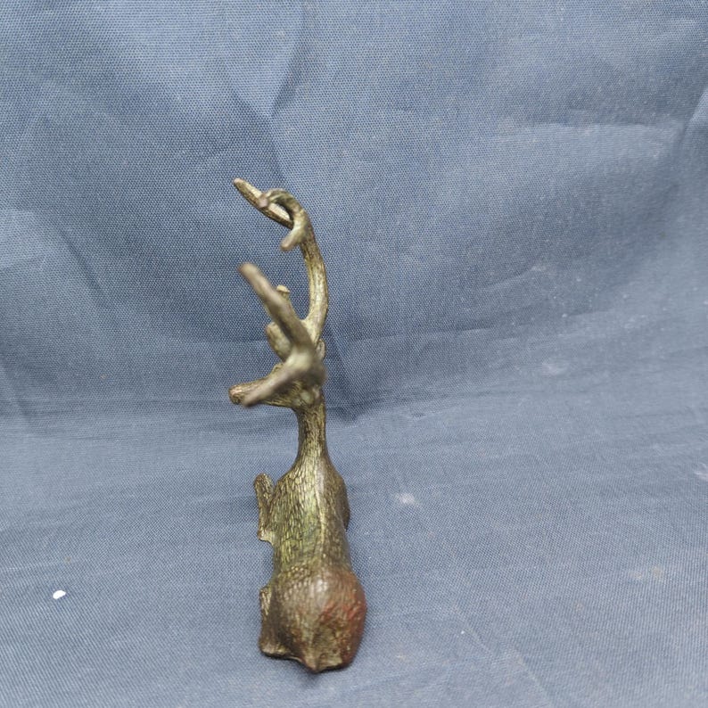 Vintage Bronze Antlered Deer Tea Pet | Textured Patina Lucky Animal ...