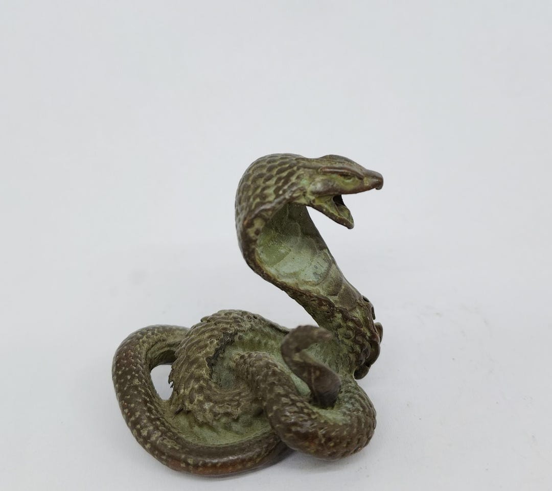Hand-cast Patinated Bronze Snake Tea Pet | Lucky Serpent Tea Ceremony ...