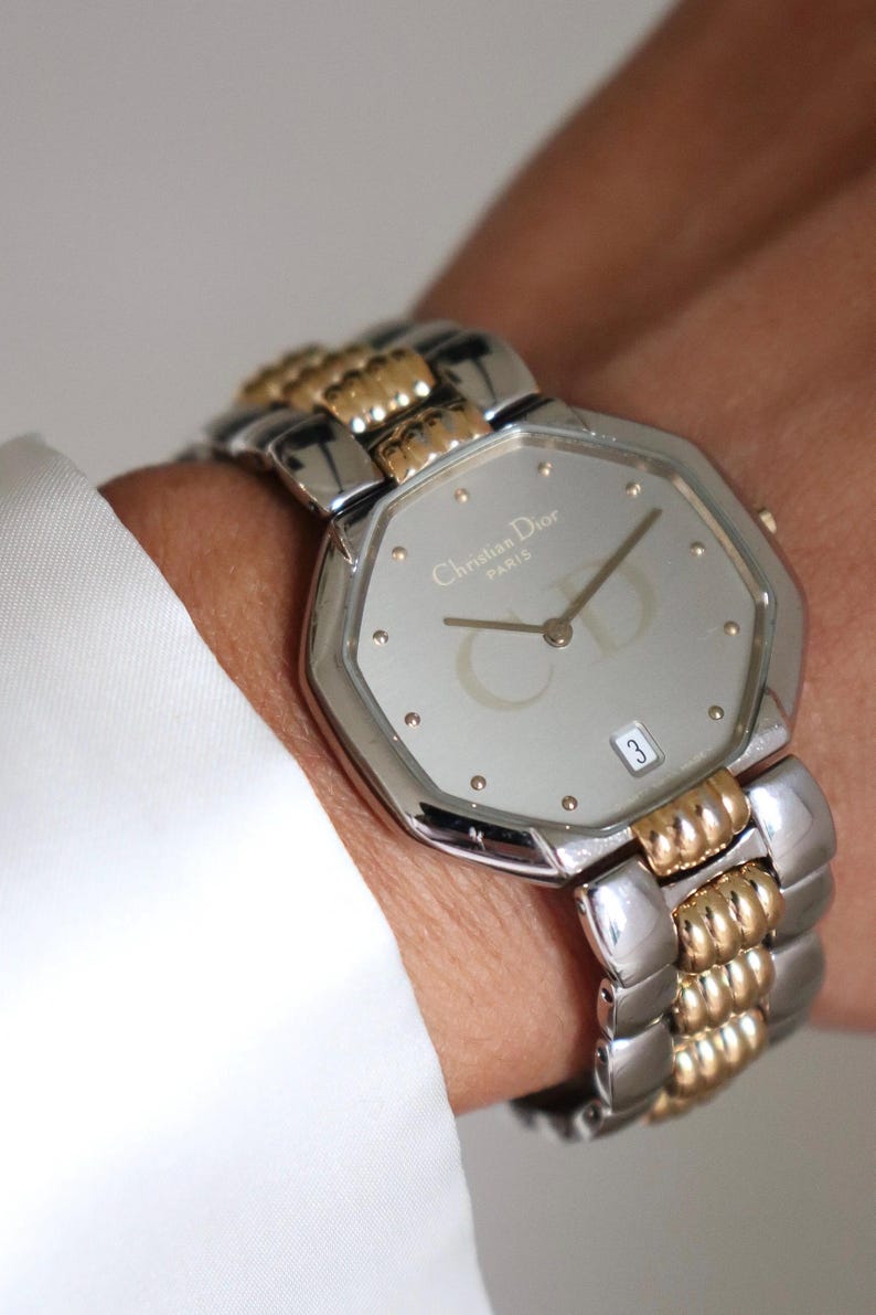 Vintage Christian Dior Octagonal Silver Watch - Etsy