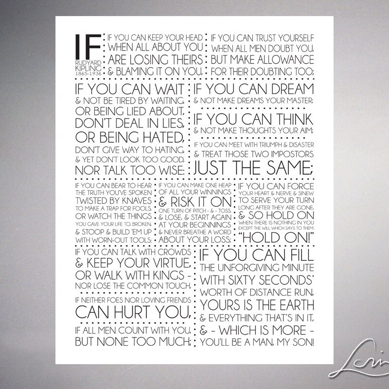 Kipling If Poster - Etsy