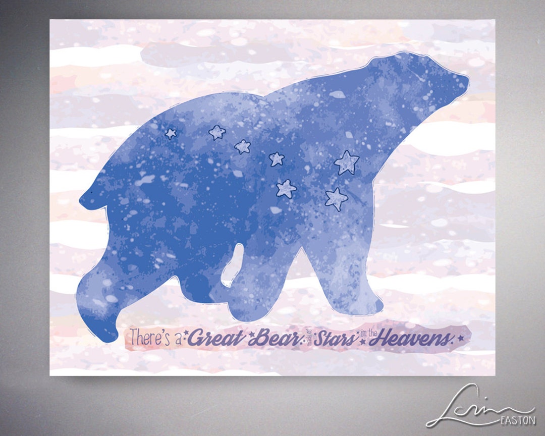 Star Bear, Ursa Major, Baby Room Quote, Great Bear Made of Stars 10x8 ...