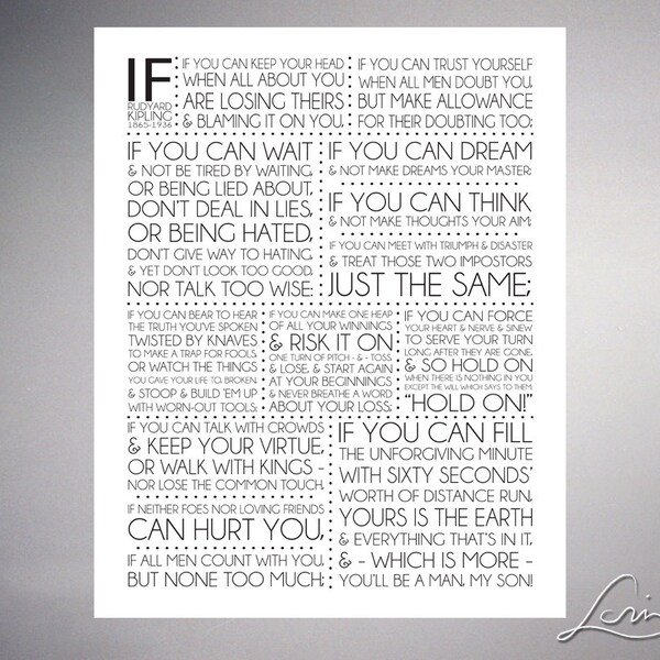 Kipling If Poster - Etsy