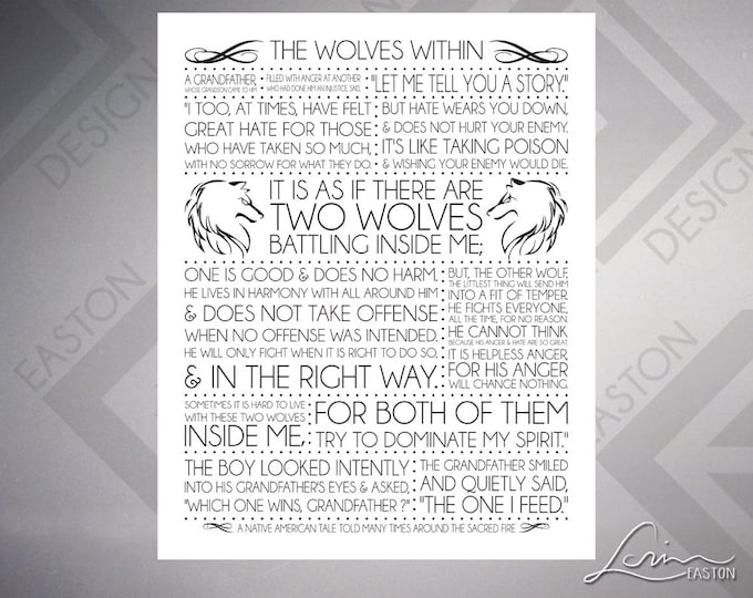 Wolves Within: A Native American Tale of Two Wolves Print 2 VERSIONS ...