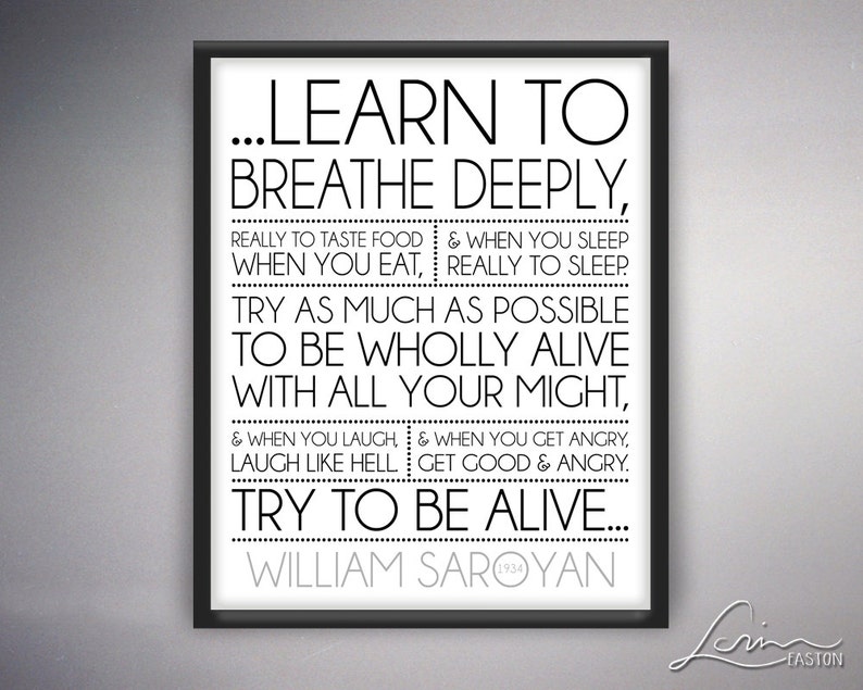 Try to Be Alive William Saroyan not Ernest Hemingway - Etsy