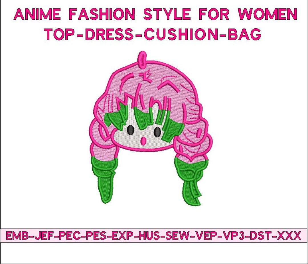 Demon Slayer Mitsuri Chibbi Art Embroidery Logo for Women's Dress & Top ...