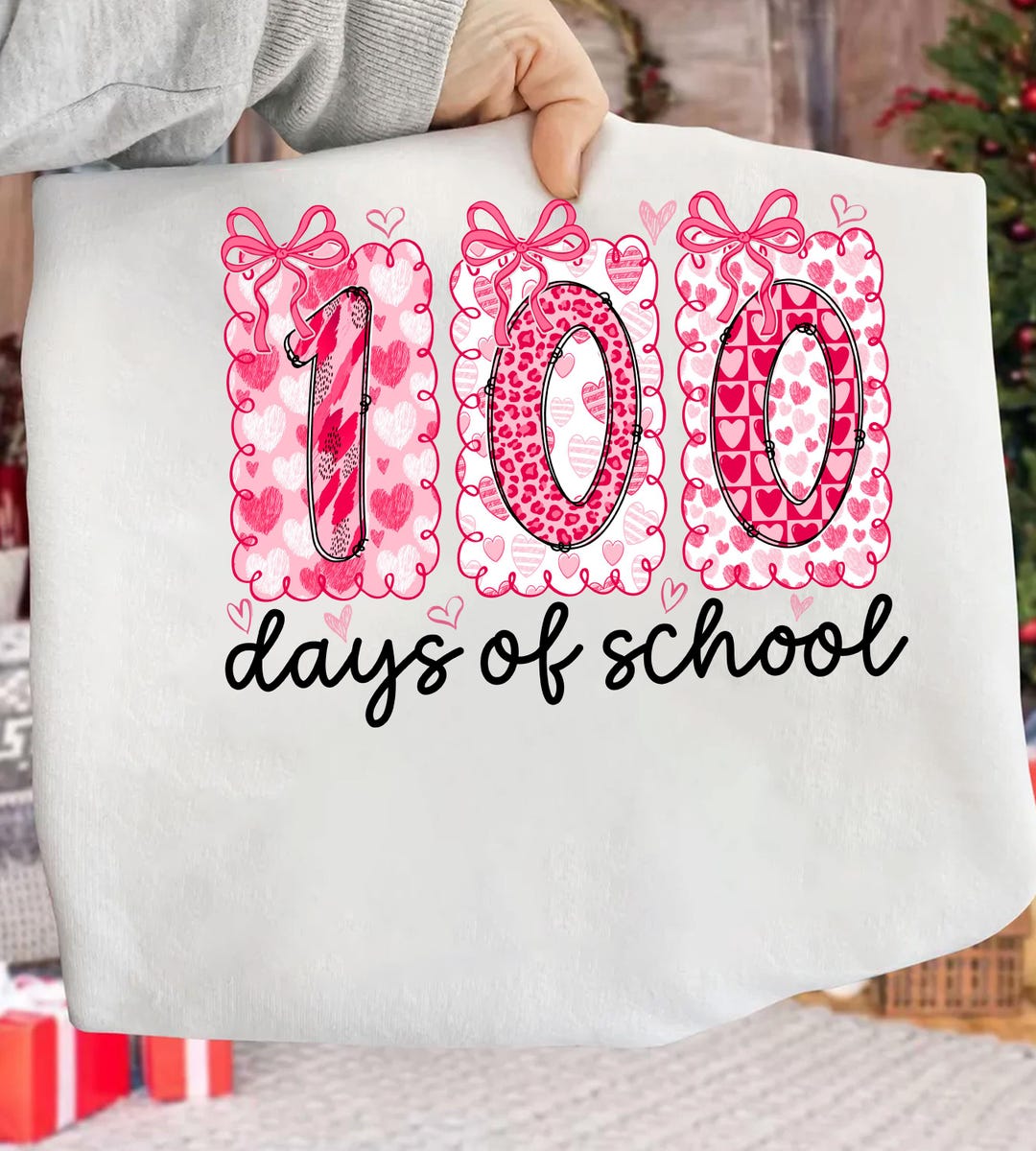 100 Days of School Coquette PNG, Teacher 100 Days Bracelet Png ...