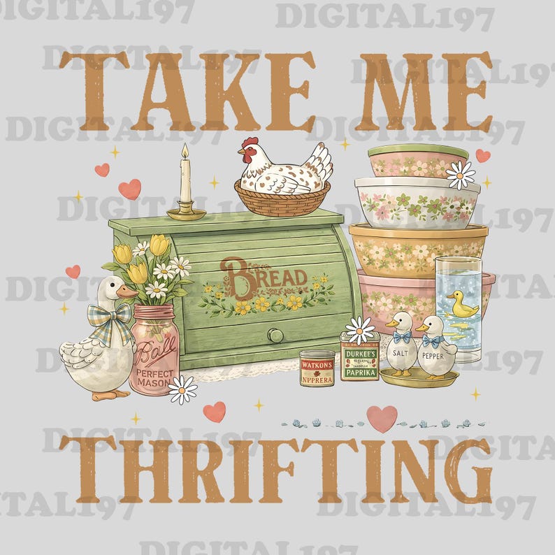Take Me Thrifting PNG Digital Design - Grandma Core Sublimation Design ...