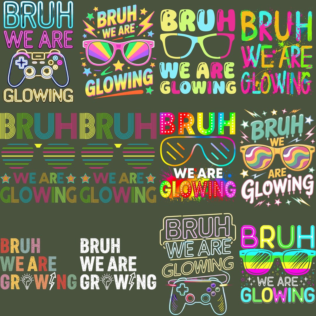 Bruh We Are Glowing PNG | Neon Gamer Quote | Funny Glow Text Die Cut - Etsy