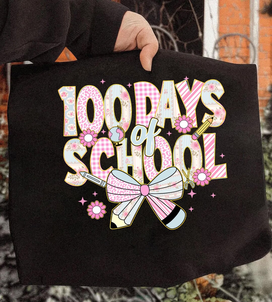 100 Days of School Coquette PNG, Teacher 100 Days Bracelet Png ...