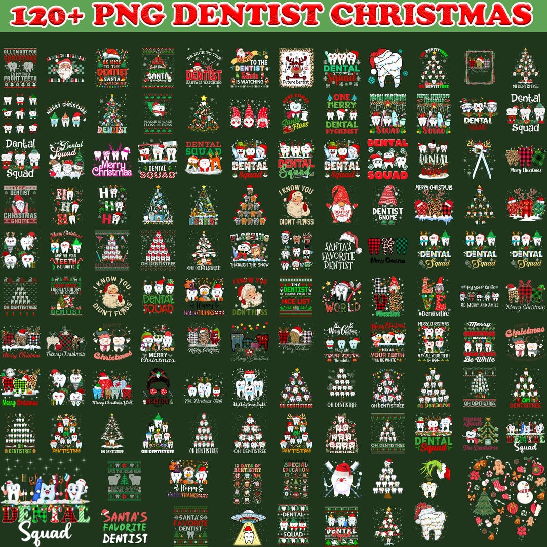 120+ Christmas Dentist Png Bundle, Funny Dental Squad Clipart, Santa ...