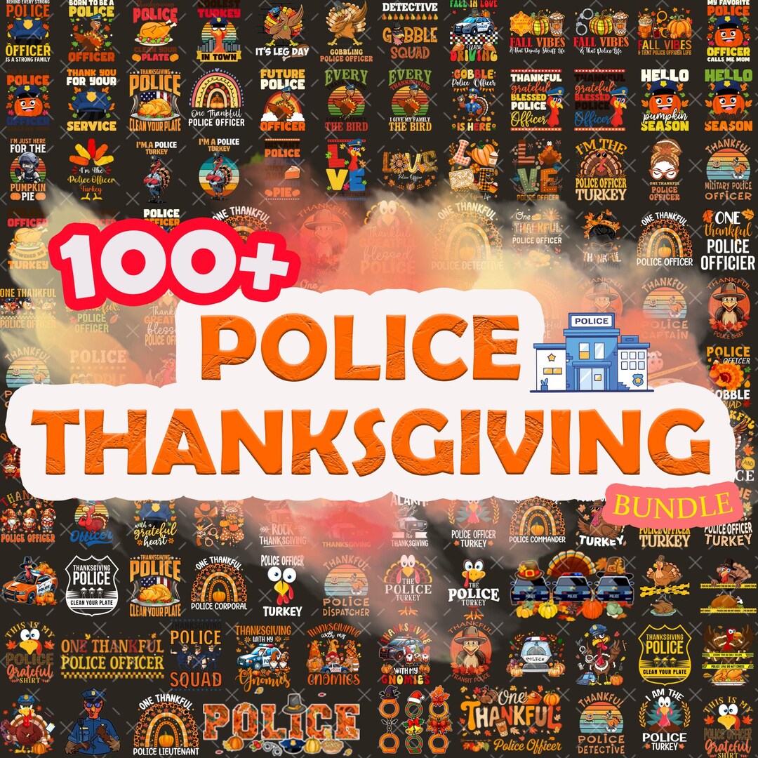 Police Thanksgiving PNG Digital Download, Funny Turkey Cop Sublimation ...
