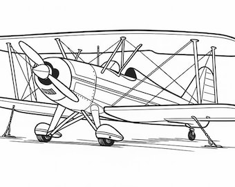 old airplane coloring pages