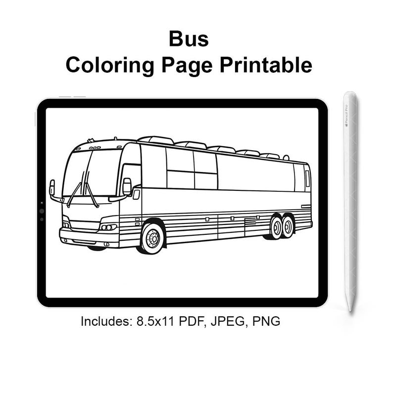 Printable Bus Coloring Page: Transportation Activity for Kids and ...