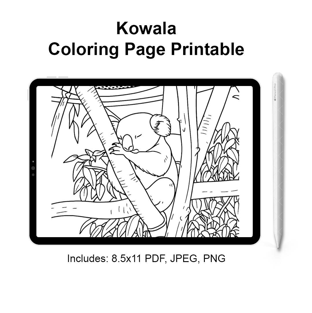 Printable Koala Coloring Page, Cute Animal Line Art, Wildlife Coloring ...