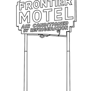 Printable Motel Signs Coloring Set of 6: Retro Motel Coloring Pages for ...