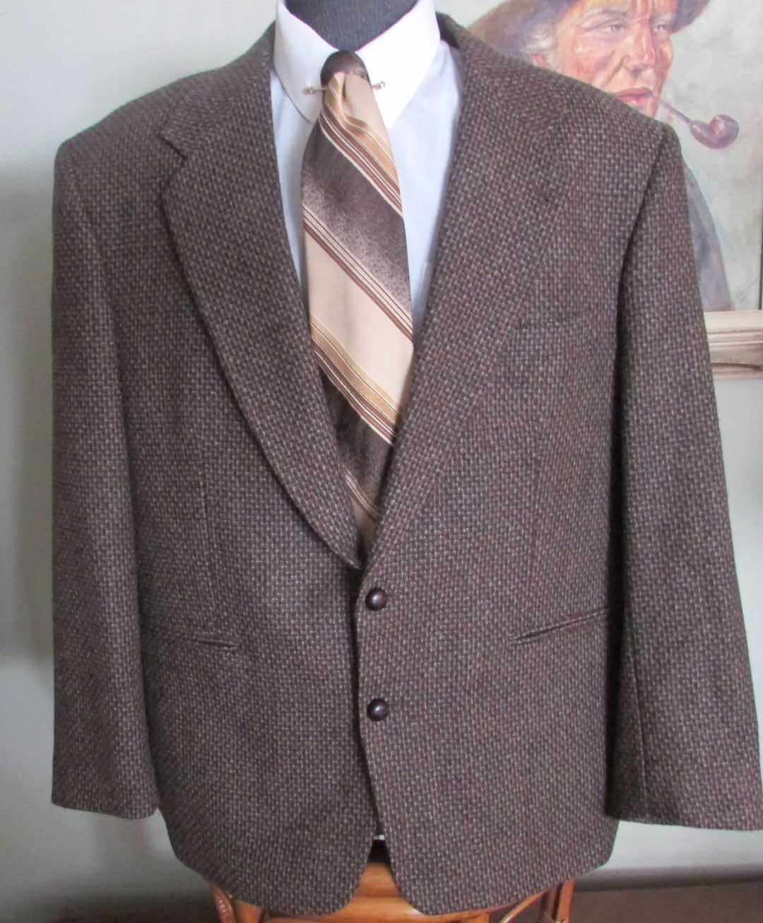 VINTAGE Mens TWEED JACKET Mens Tweed Blazer, Mens Tweed Coat, Tweed ...
