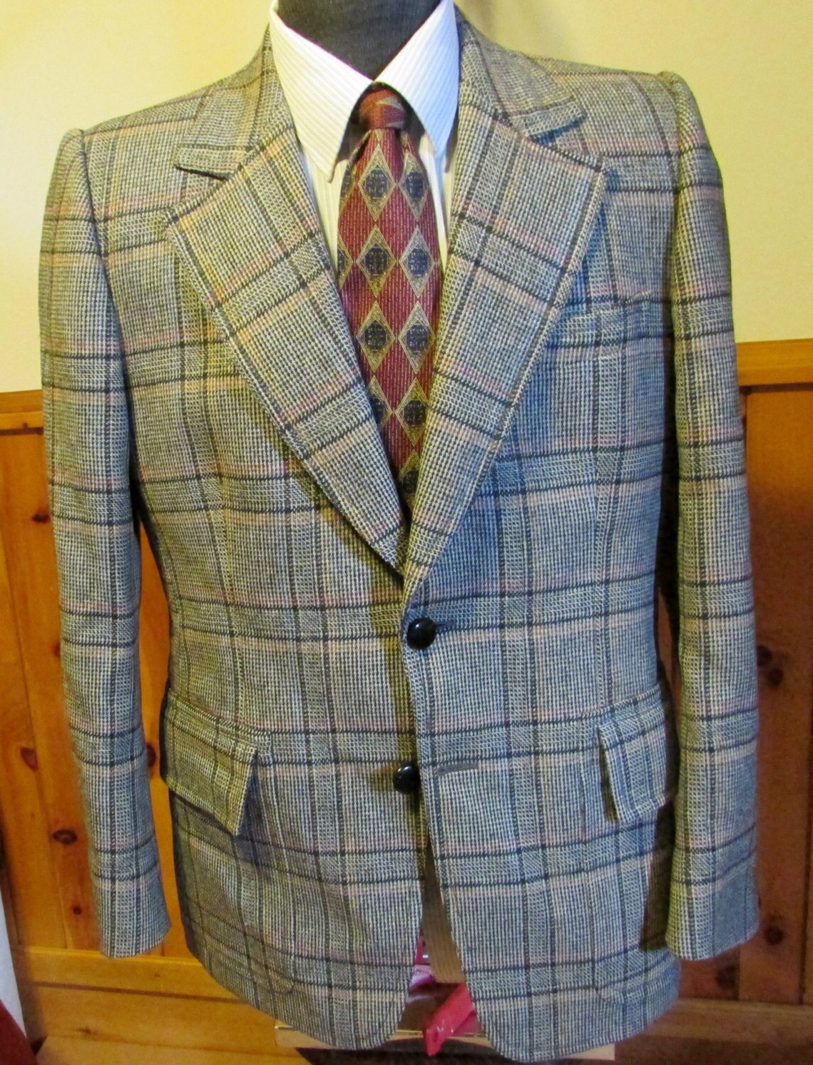 Vintage Mens Tweed Plaid Jacket, Tweed Blazer, Bespoke, Mens Plaid ...