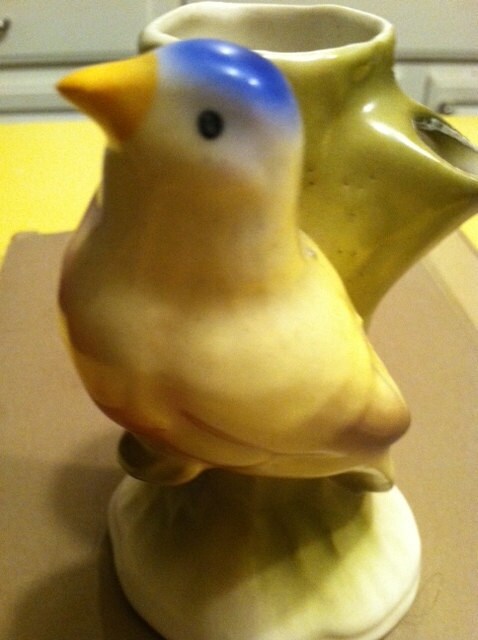Vintage Blue Bird Vase - Etsy