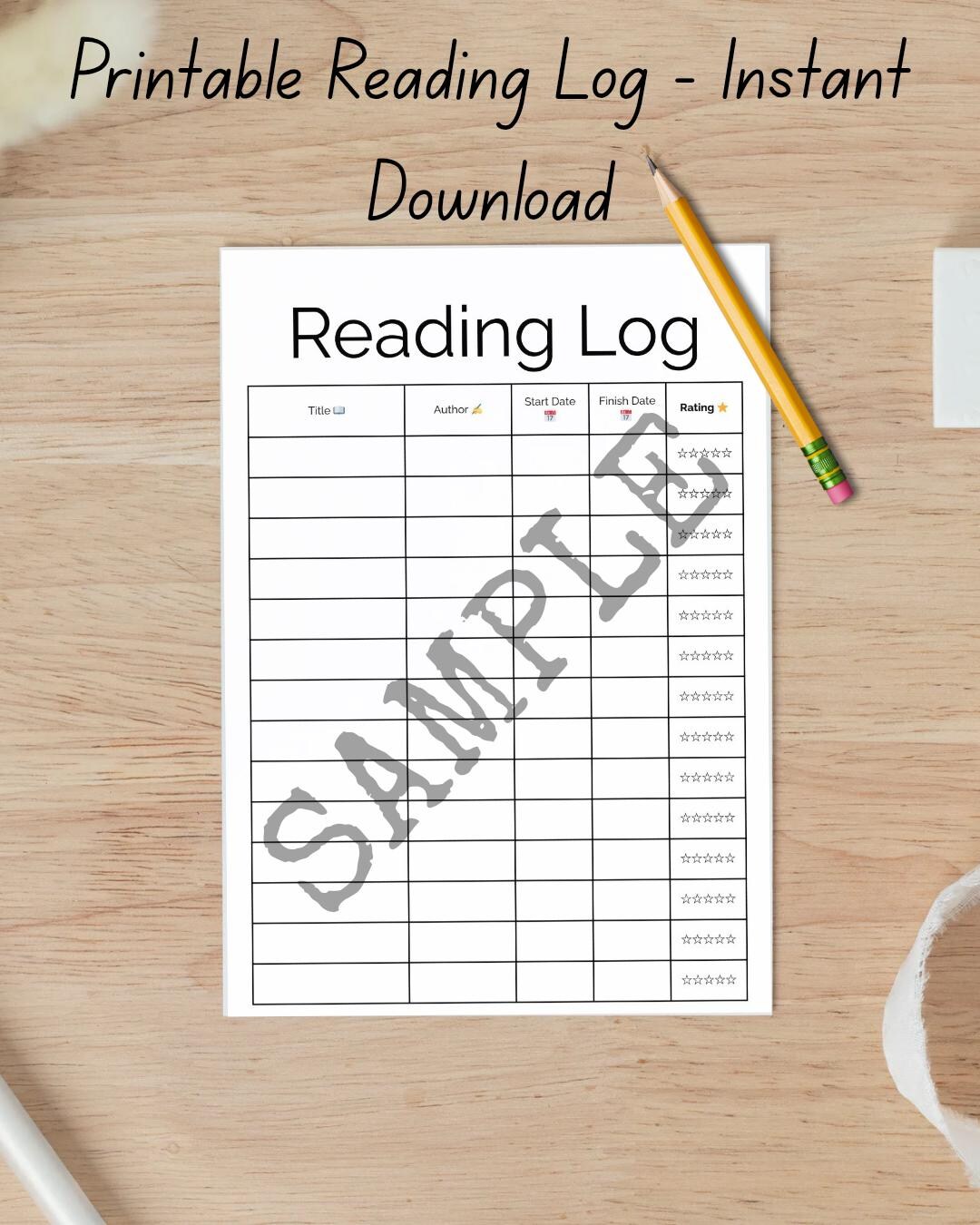 Printable Reading Log | Book Tracker | Reading Journal | Kids & Adults ...