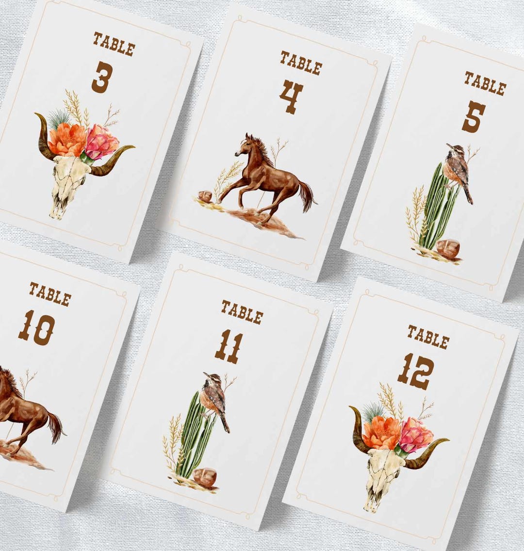Wild West Table Numbers, Western Wedding Decor Digital Download, Cowboy ...