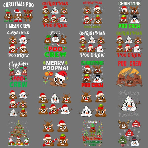 Christmas Poop Emoji Clipart - Etsy
