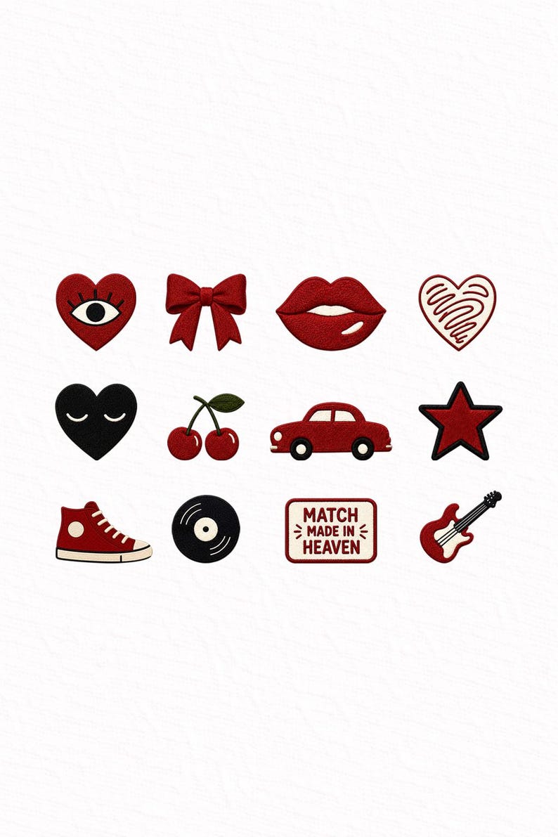 Alt Girl Era Embroidery Bundle | Cherry Coquette Indie Icons | Machine ...
