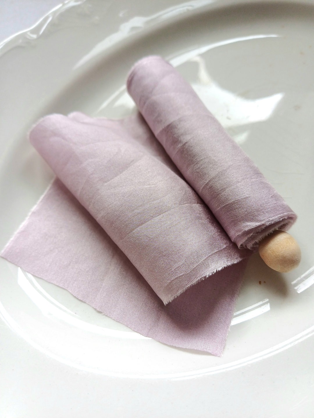 Dusky Mauve Classic Silk Ribbon Raw Edge Ribbon Wedding - Etsy