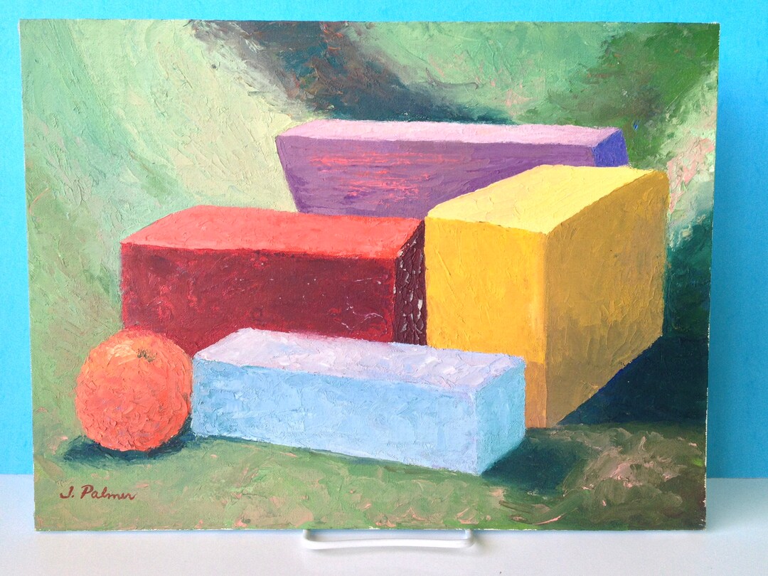 Vintage Oil Painting Toy Blocks - Etsy