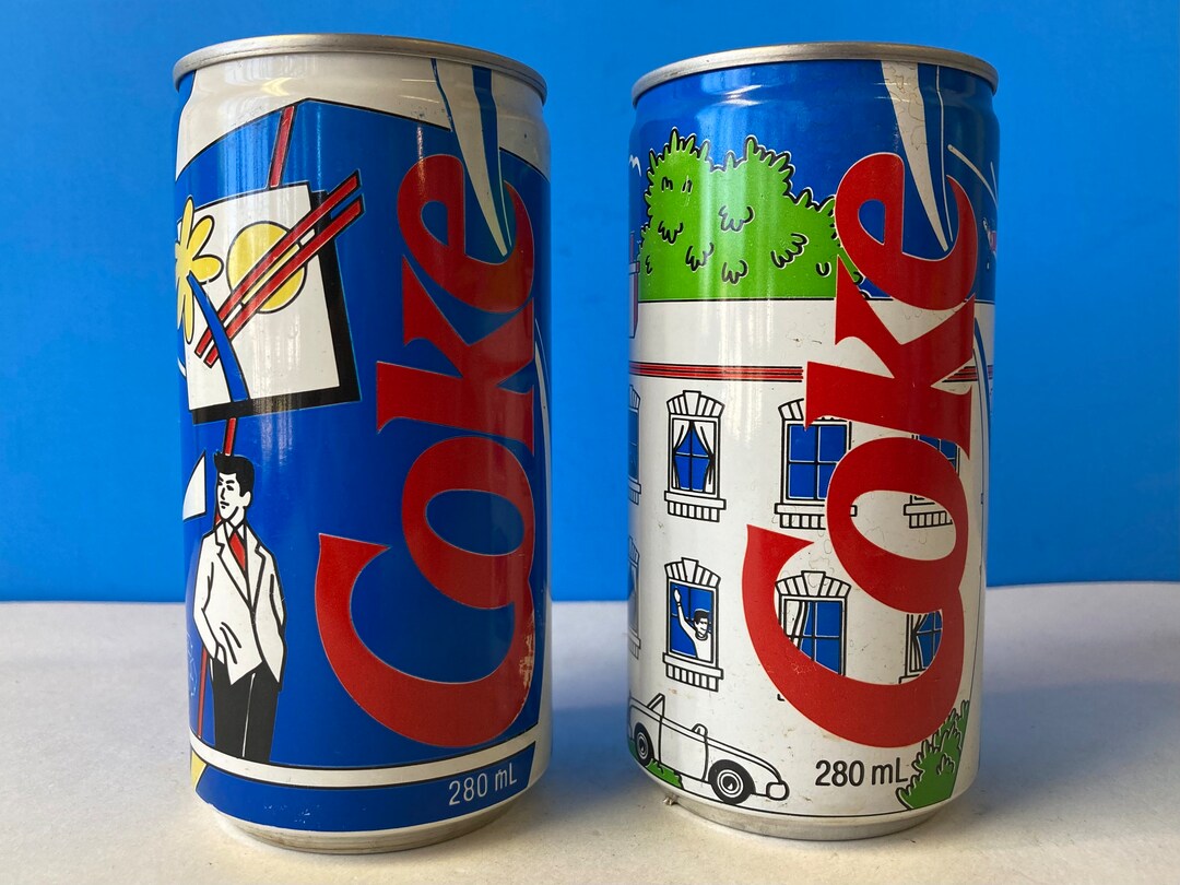 Pair Canadian Pop Art Coca Cola Cans - Etsy