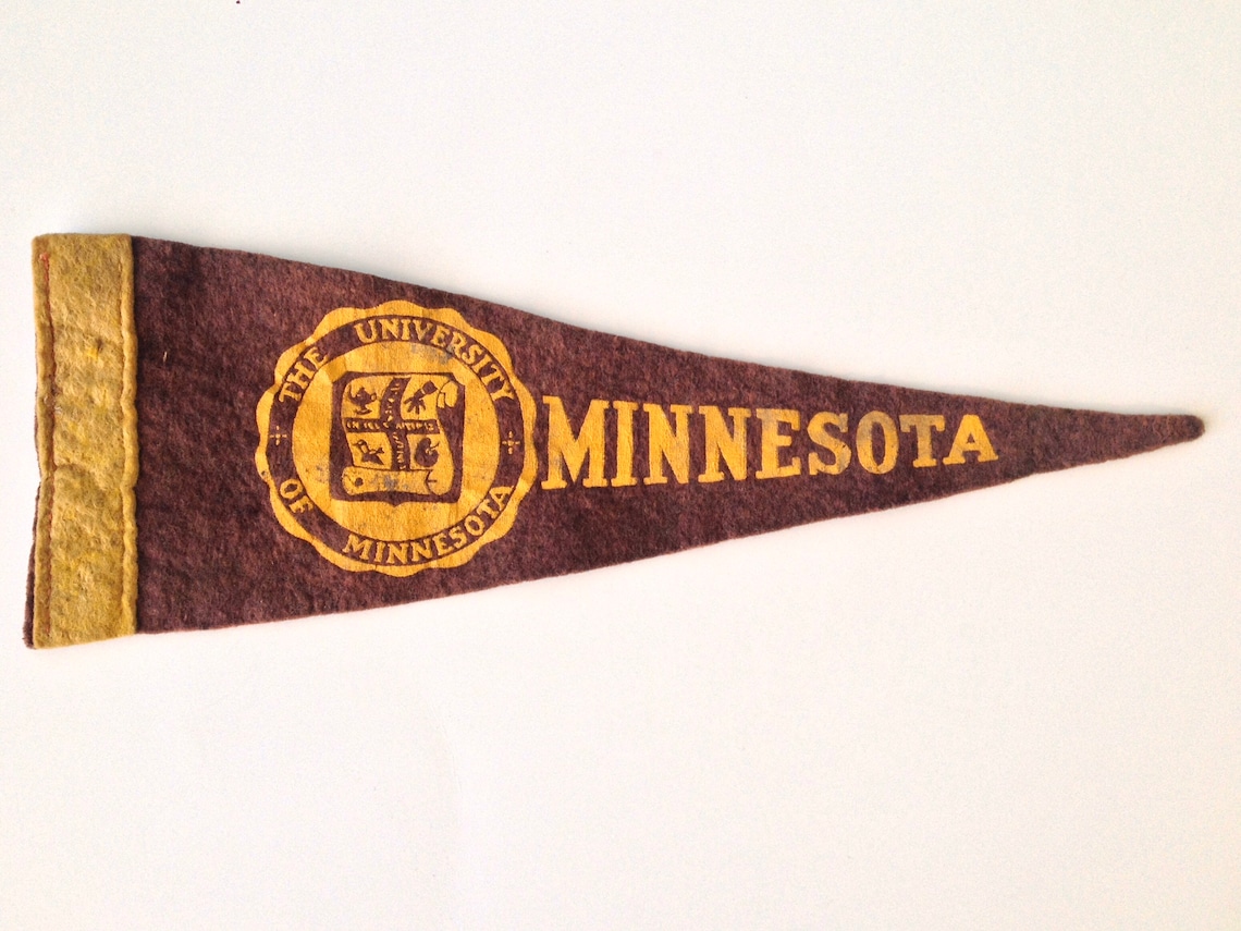 Vintage University Of Minnesota Mini Felt Pennant | Etsy