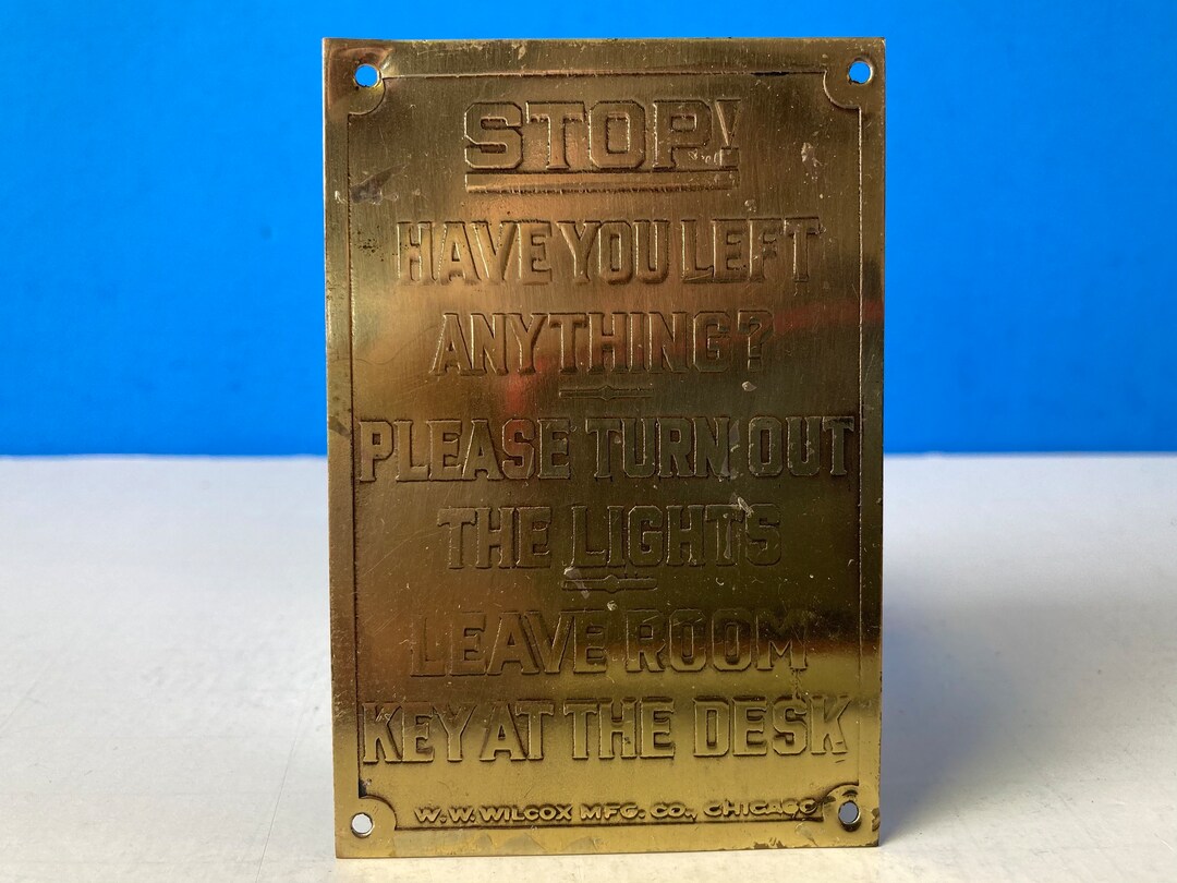 Stop Have You Left Anything Door Plate - Etsy