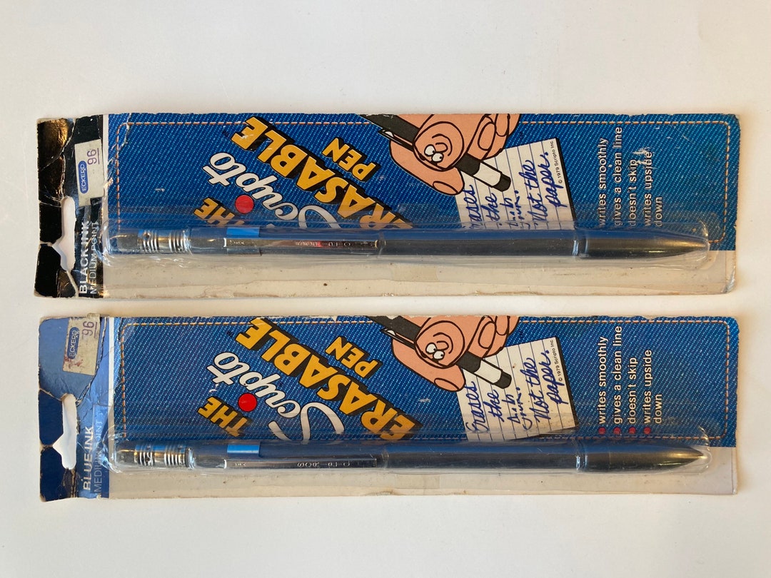Paire Scripto Erasable Pens Black & Blue Ink - Etsy France
