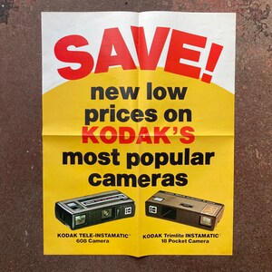 Vintage Camera Store Sign Poster Kodak Instamatic Cameras - Etsy