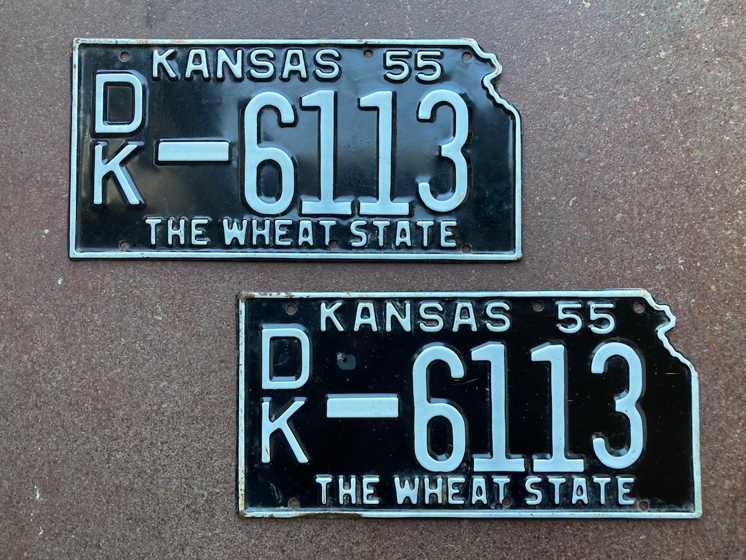 Pair 1955 Kansas License Plates - Etsy