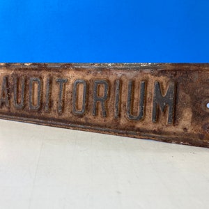 Vintage Embossed AUDITORIUM Door Sign WEATHERED - Etsy