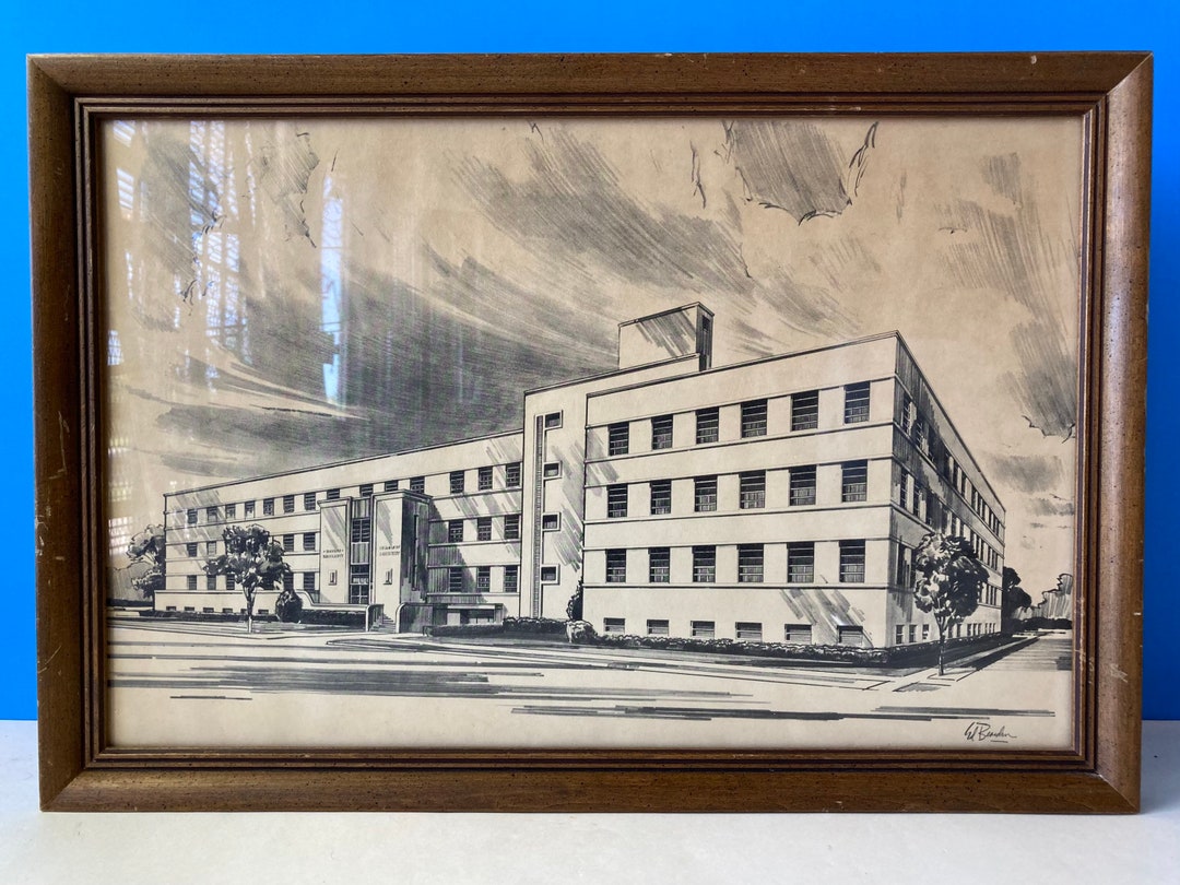 Architectural Drawing Baylor University College of Dentistry Bearden - Etsy