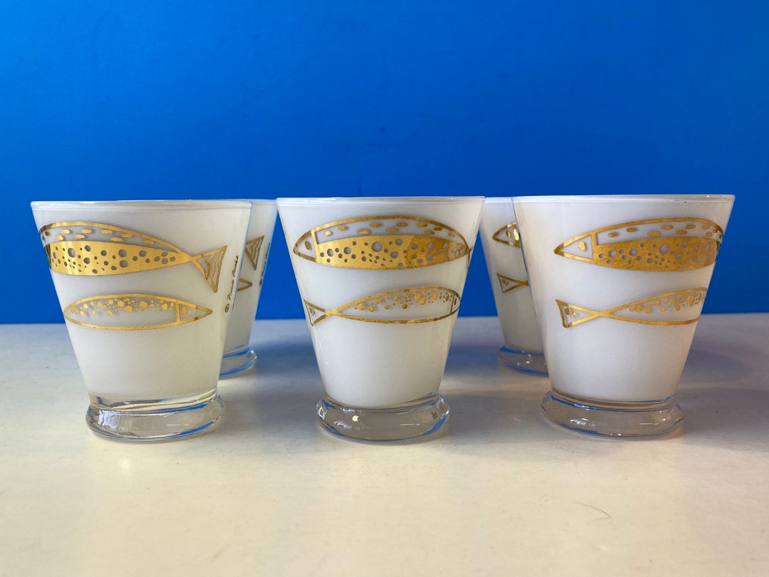 Set of 6 Fred Press Fish Cocktail Glasses - Etsy
