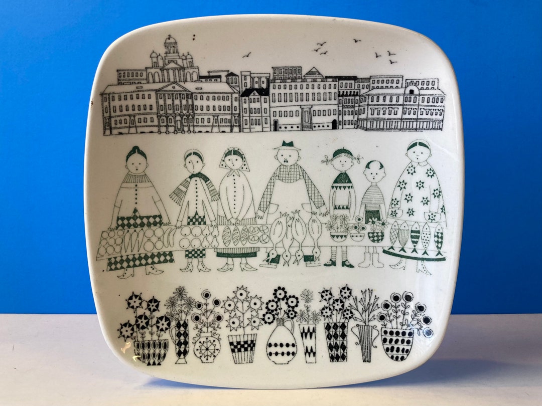 Arabia Finland Helsinki Market Scene Plate - Etsy