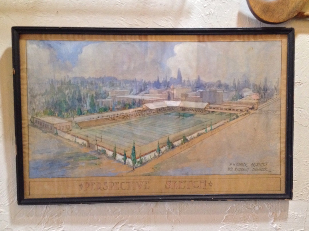 Architectural Drawing Perspective Sketch Jelsma Stadium - Etsy