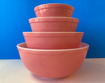 Vintage Pyrex Pink Mixing Bowls, New in Box Pyrex, New in Box Pyrex ...