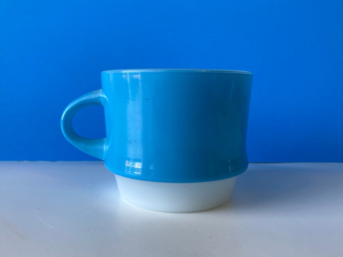 Fire King Blue Mosaic Cup & Saucer Set Multiples Available - Etsy