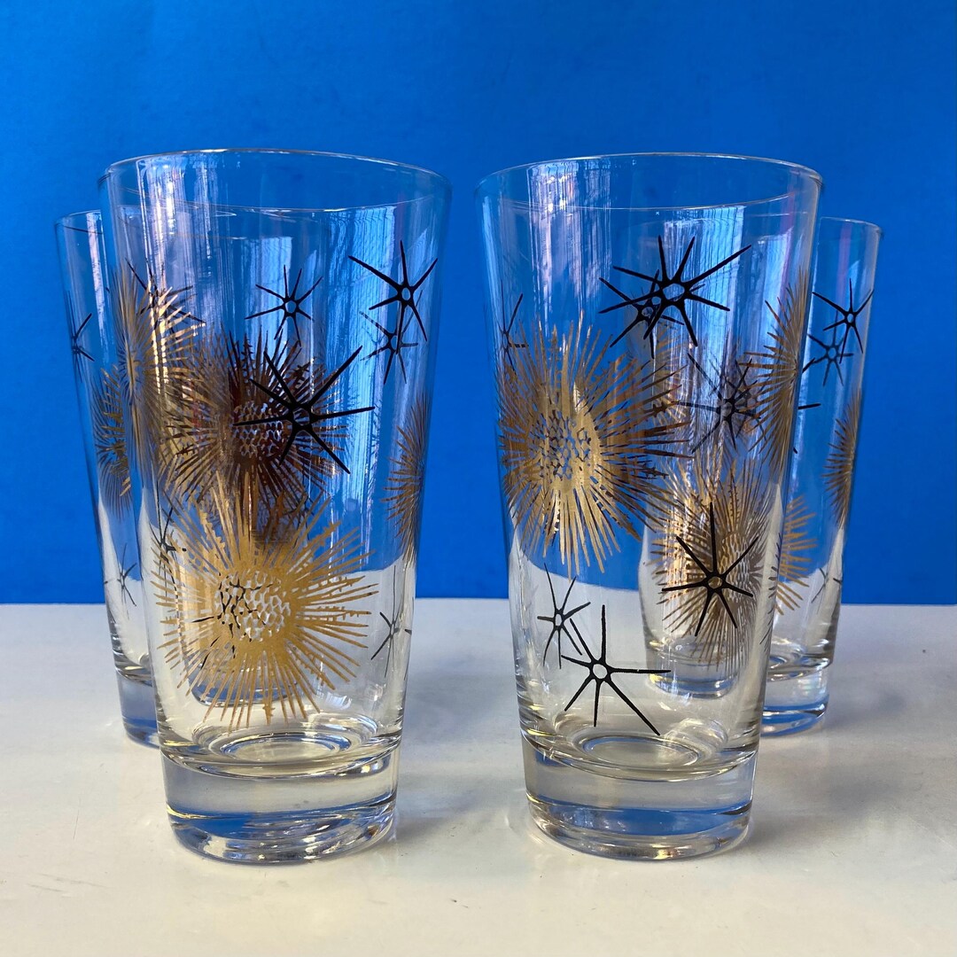 Set of 4 Starburst Glasses - Etsy