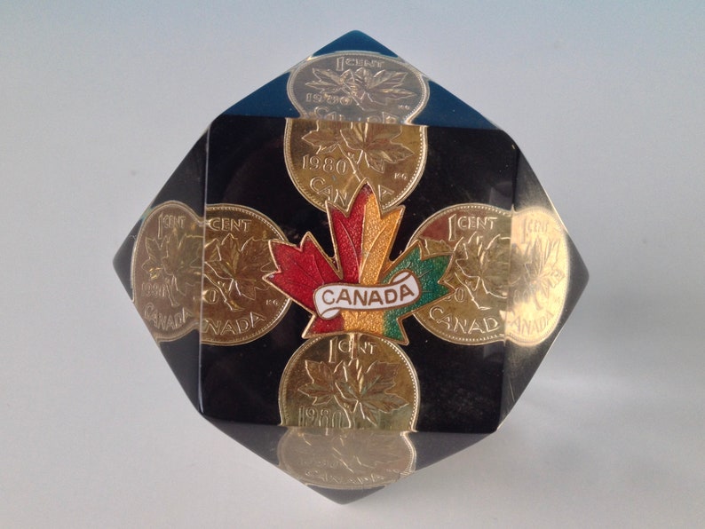 Canadian Pennies Encased in Acrylic Paperweight - Etsy