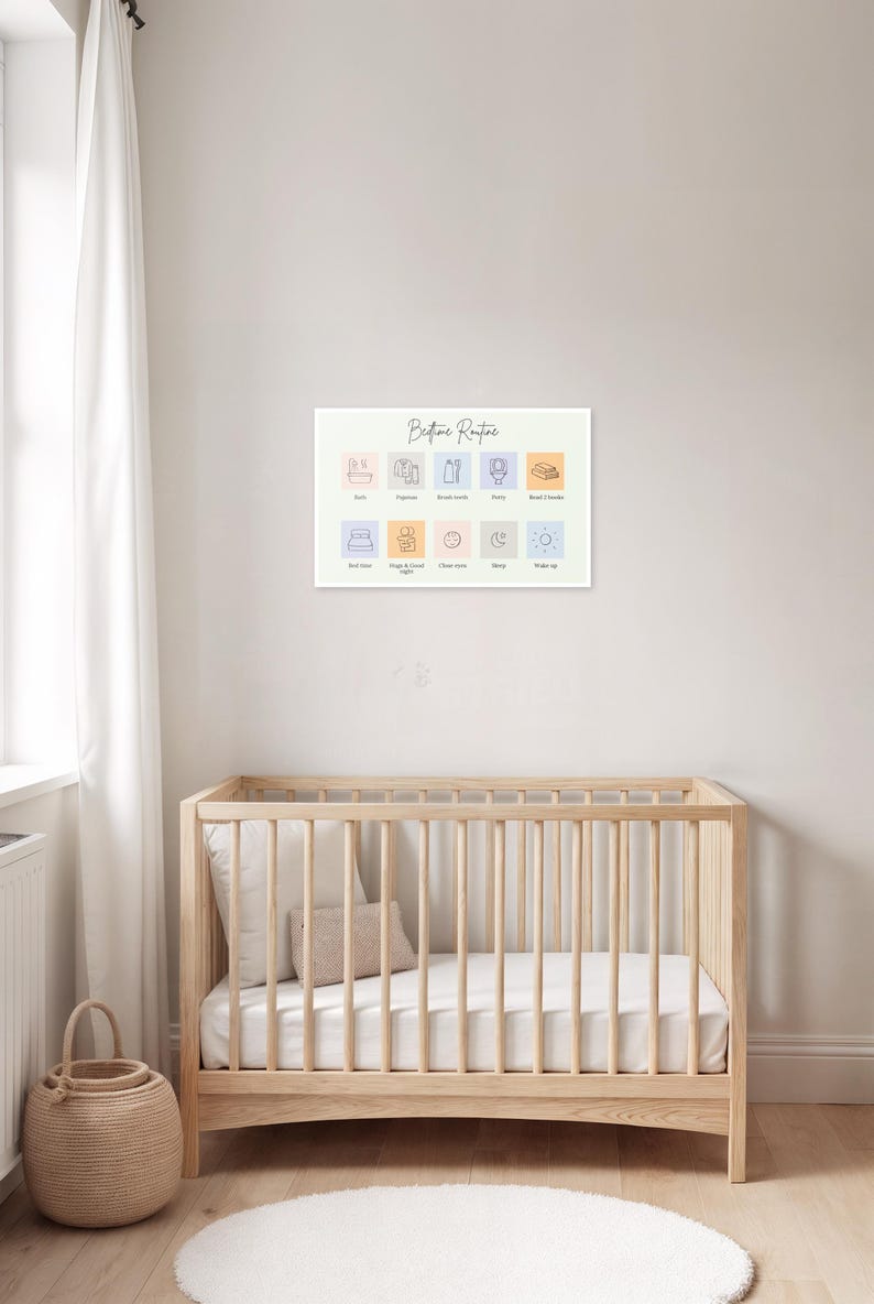 Printable Bedtime Routine Chart for Kids | Toddler Visual Bedtime ...
